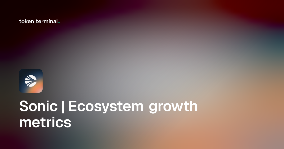 Dashboard - Sonic | Ecosystem growth metrics | Token Terminal