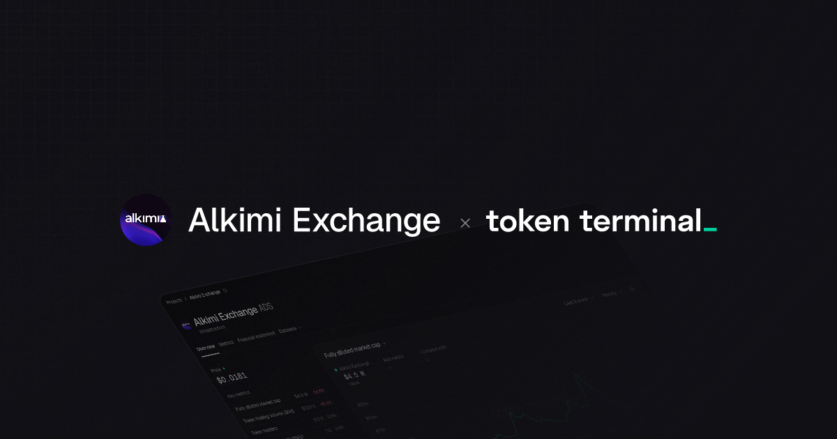 Alkimi Exchange overview | Token Terminal